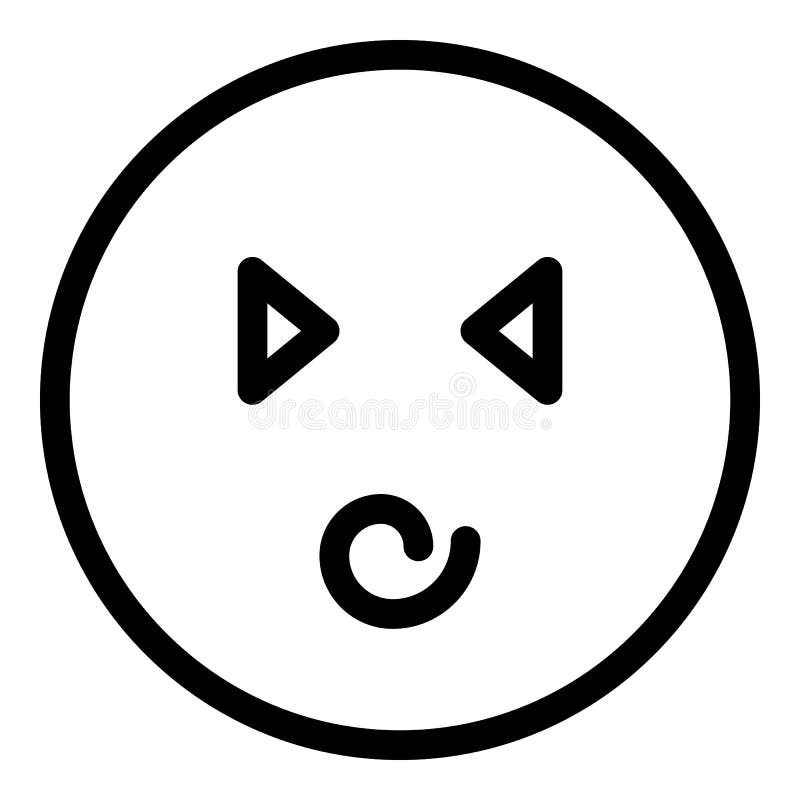 Dizzy Face Icon, Outline Style Stock Vector - Illustration of cute ...