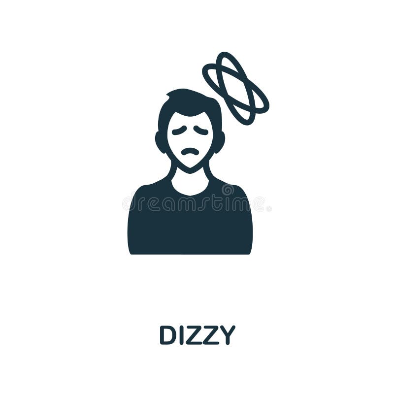 Dizzy Icon. Monochrome Simple Element from Coronavirus Symptoms ...
