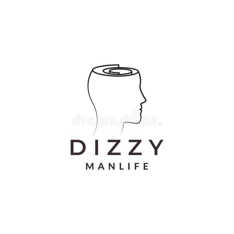 Dizzy Man Head Line Logo Symbol Icon Vector Graphic Design Illustration ...