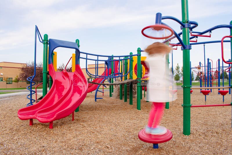Dizzy Girl on the Playground Stock Image - Image of resort, sign: 250421061