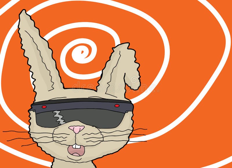 Dizzy Rabbit with 3D Lenses Stock Illustration - Illustration of ...