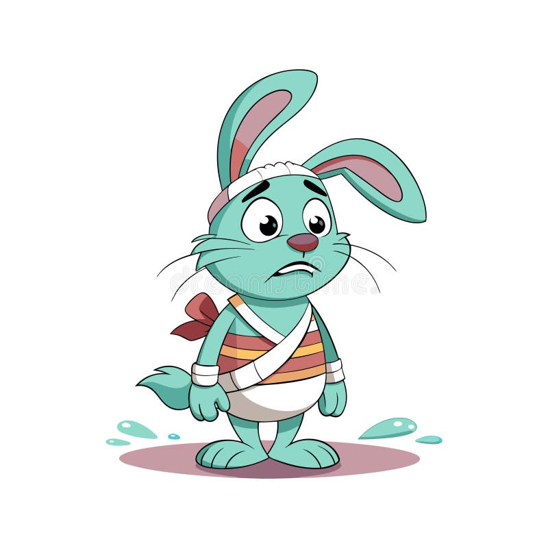 Dizzy Rabbit Swimming with Trust Stock Vector - Illustration of cute ...