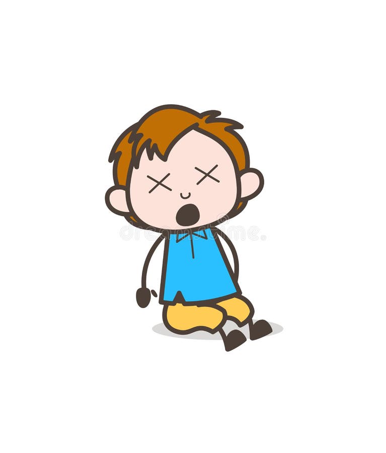 Dizzy Screaming Face - Cute Cartoon Kid Vector Stock Illustration ...