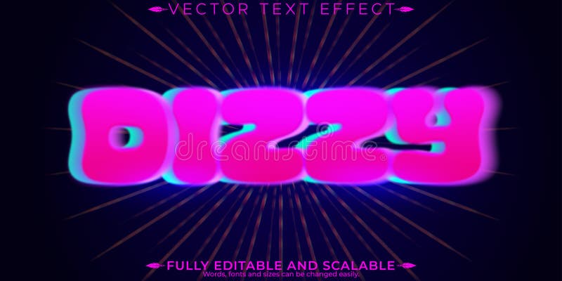 Dizzy Vertigo Text Effect, Editable Psychedelic and Hippie Font Style ...