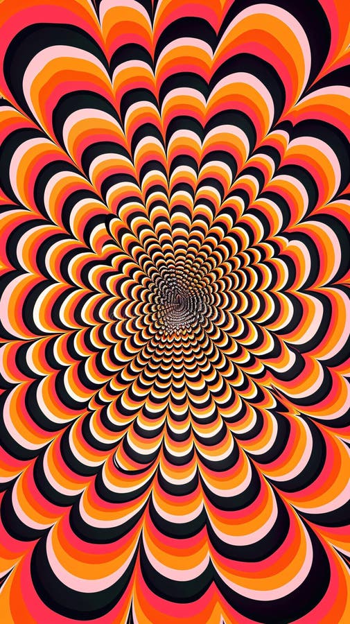 Dizzying Spiraling Optical Illusion Pattern, Hypnotic Vortex Swirling Outwards Infinitely ...