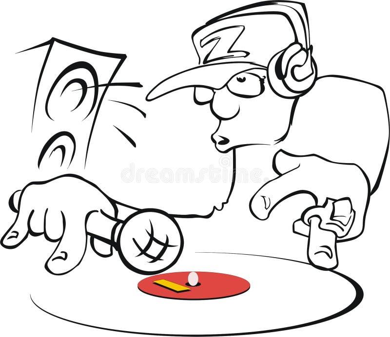 Dj stock illustration. Illustration of studio, party, male - 3796662
