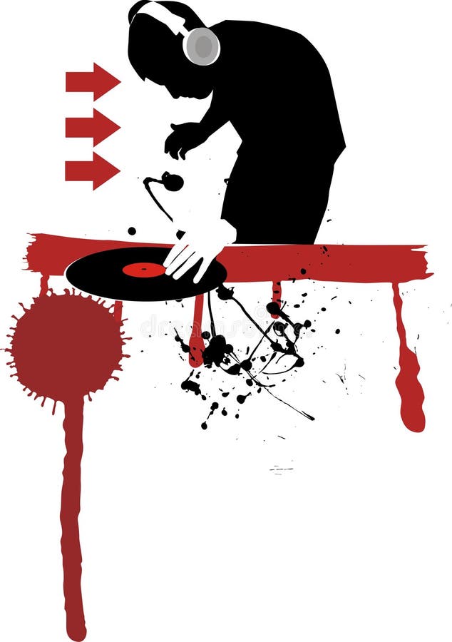 DJ on abstract background stock vector. Illustration of hand - 3957611