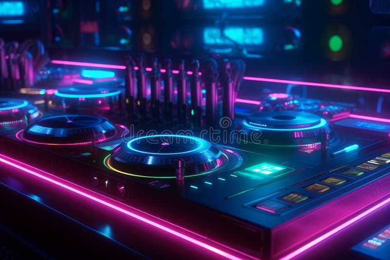 DJ Audio Mixer Controller of Electronic Music in a Nightclub Created ...