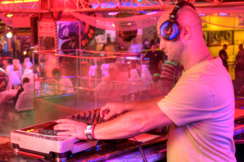 DJ Behind the Control Panel Stock Photo - Image of monitor, table: 29077168