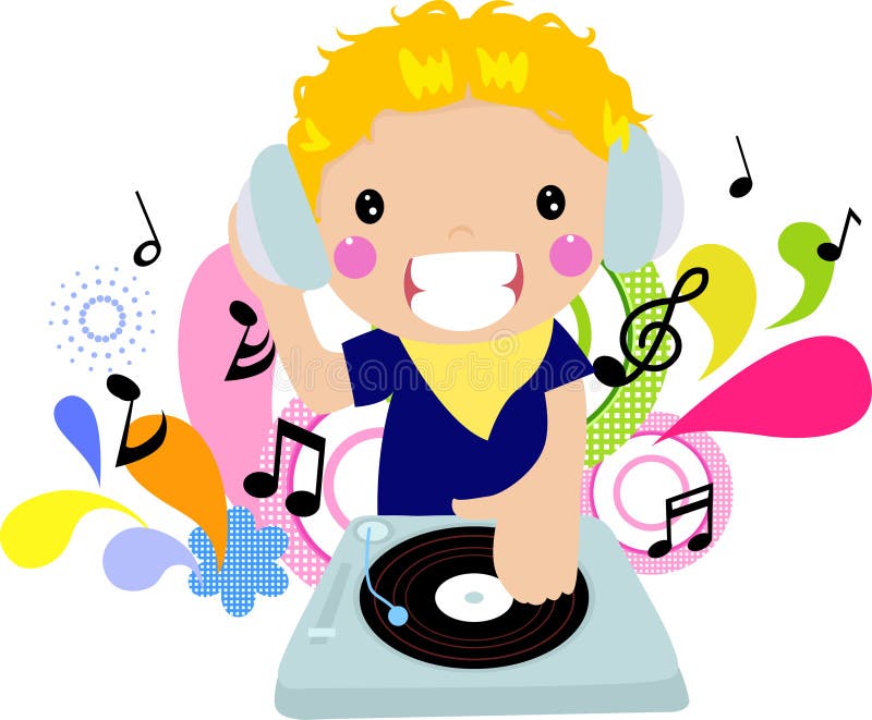 Coloring book DJ boy stock vector. Illustration of party - 96076378