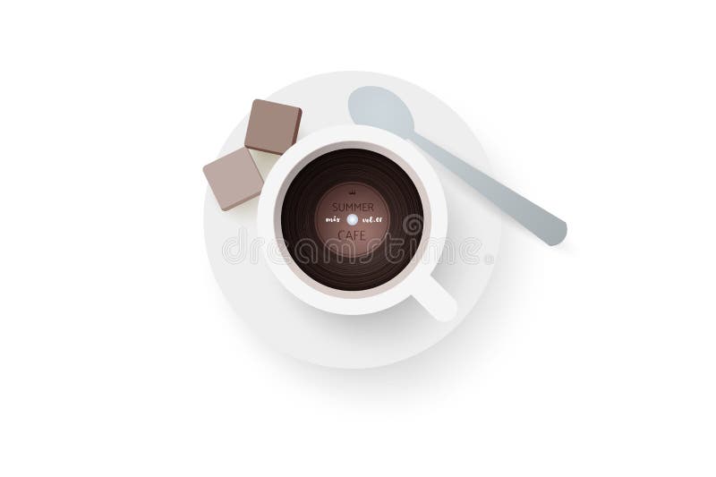 DJ Cafe. Abstract Cup of Coffee with Vinyl Record Stock Vector ...
