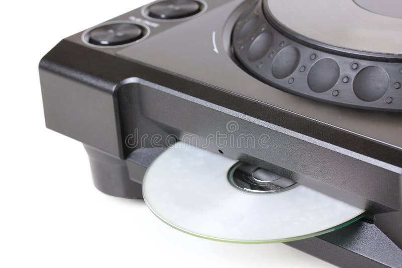 Dj Cd Player with Compact Disk Stock Image - Image of technology ...