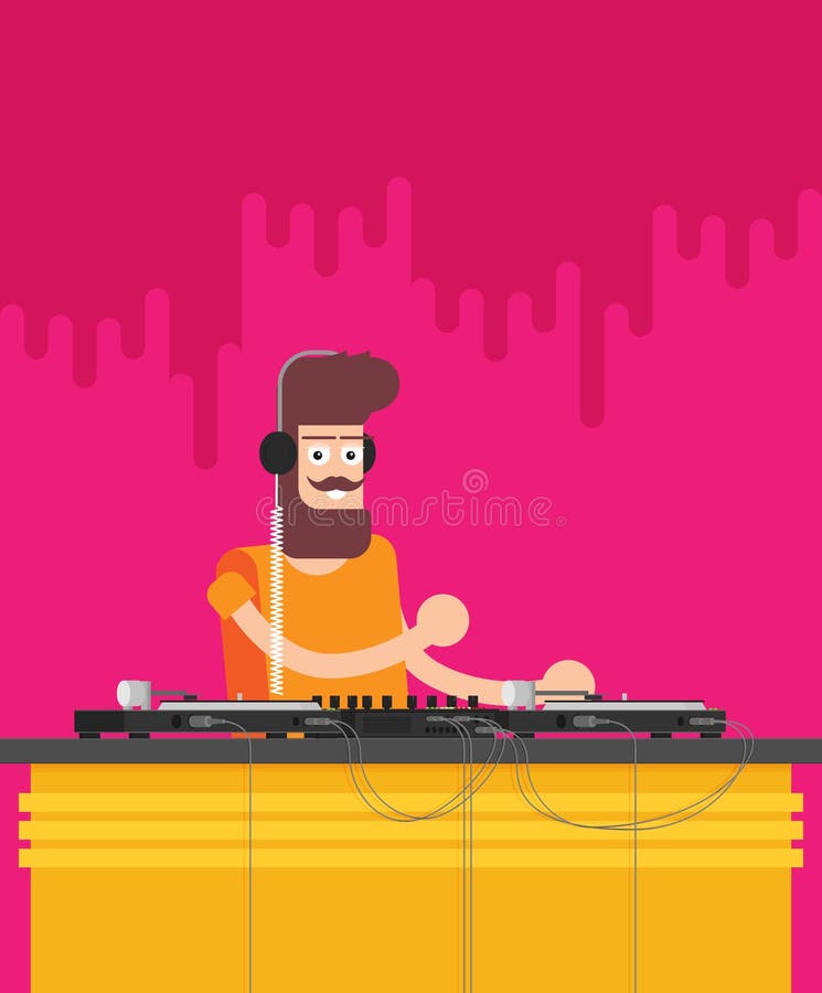 DJ Character Music. Musical Entertainment Stock Vector - Illustration ...