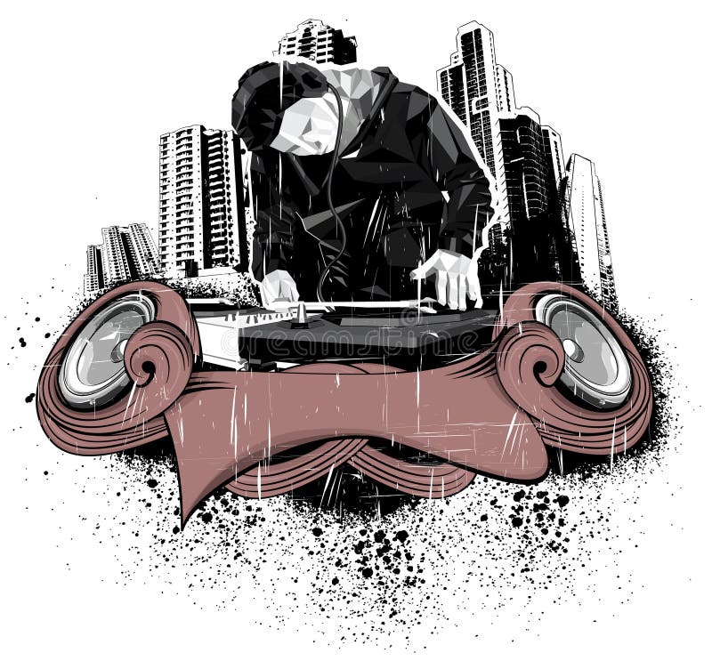 Dj City stock illustration. Illustration of illuminated - 30866793