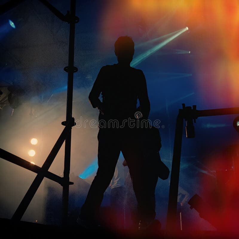 DJ Comes Out from Behind the Scenes on Stage Stock Photo - Image of ...