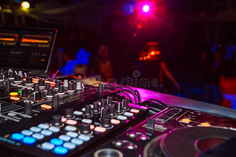 DJ console stock image. Image of people, mixer, dance - 115808227