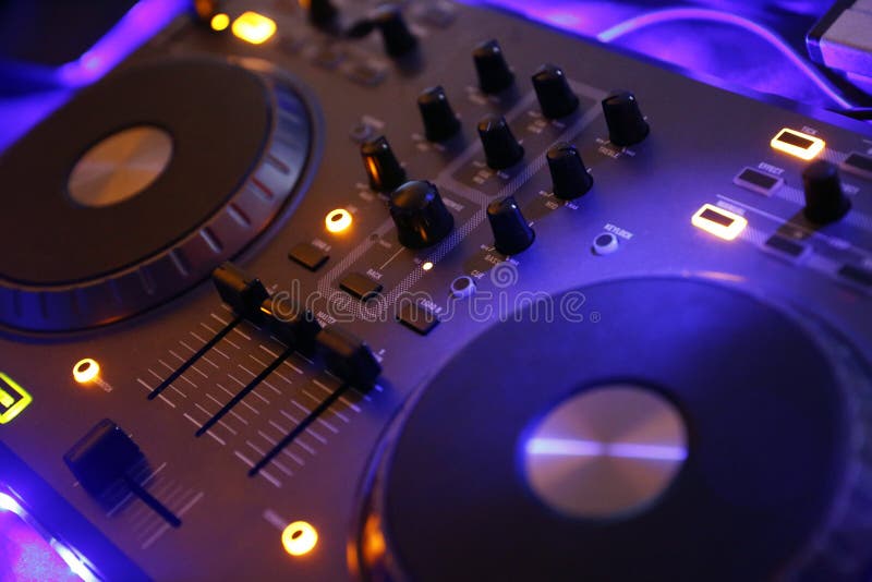 DJ Control Gear, Electronic Night Party Stock Image - Image of control ...