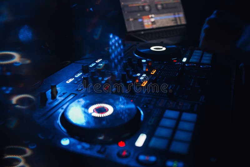 DJ Controller Panel on for Professional Music and Sound Stock Image ...