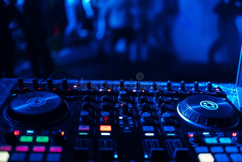 DJ Controller Panel on for Professional Music and Sound Stock Image ...