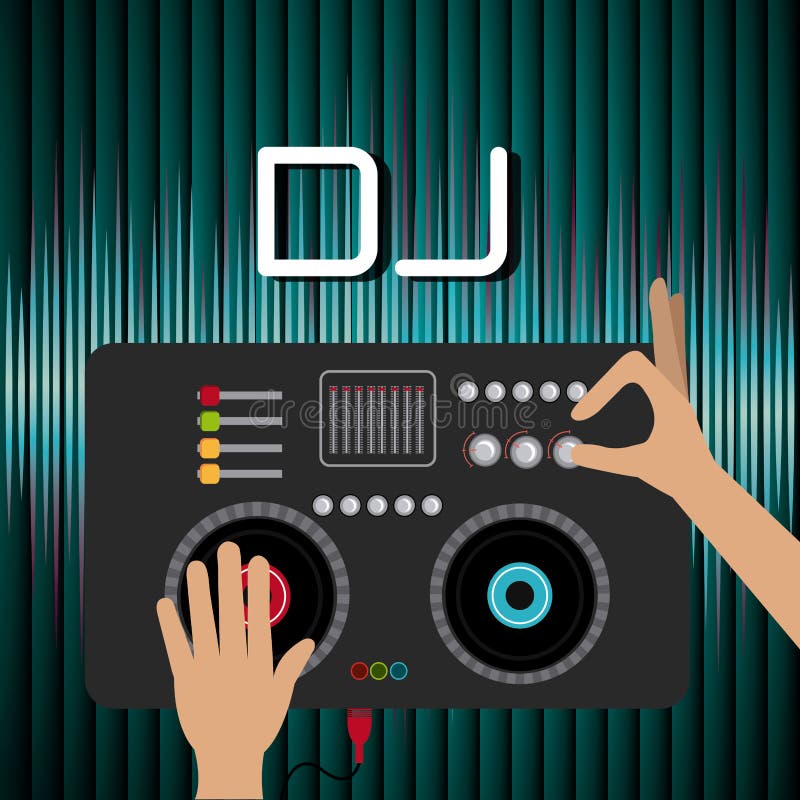 DJ design. stock illustration. Illustration of discotheque - 62202749