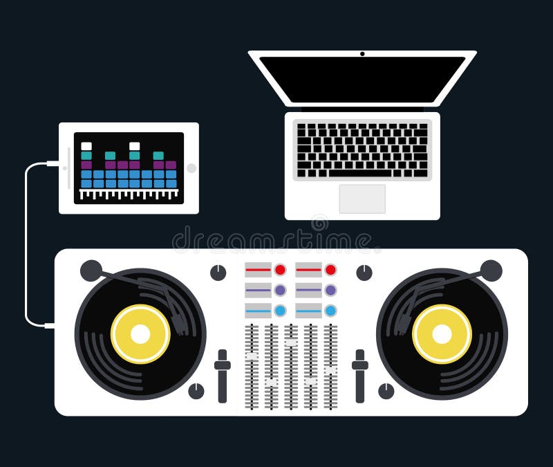 DJ electronic music party stock vector. Illustration of electronic ...