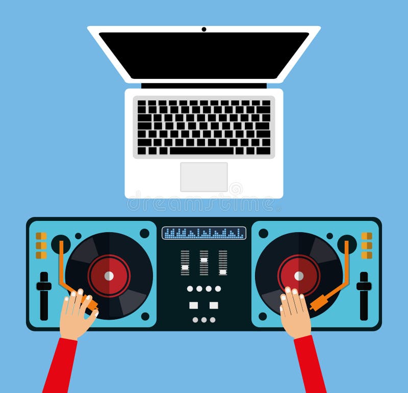 DJ electronic music party stock vector. Illustration of studio - 63401242