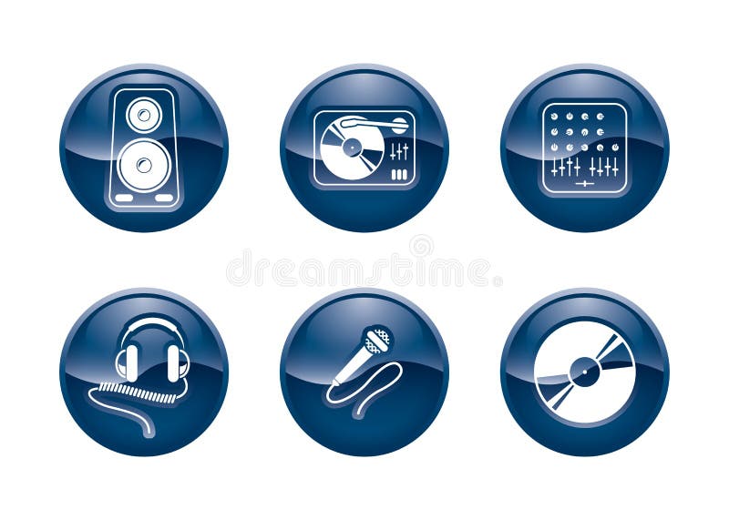 DJ equipment buttons stock vector. Illustration of path - 18866421