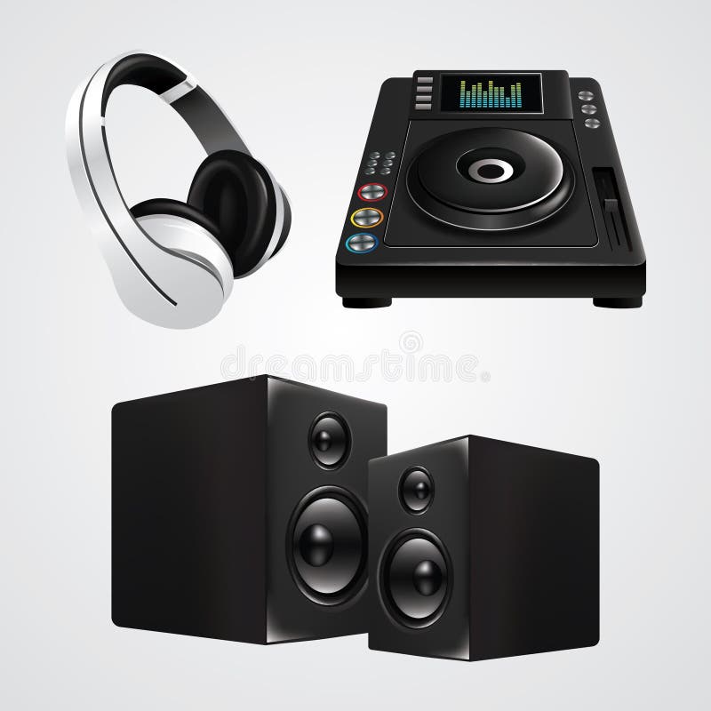 Dj Equipment Collection. Vector Illustration Decorative Design Stock ...