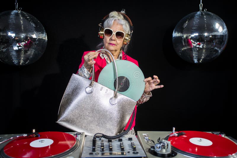 Dj grandma stock image. Image of celebration, grandma - 94877273