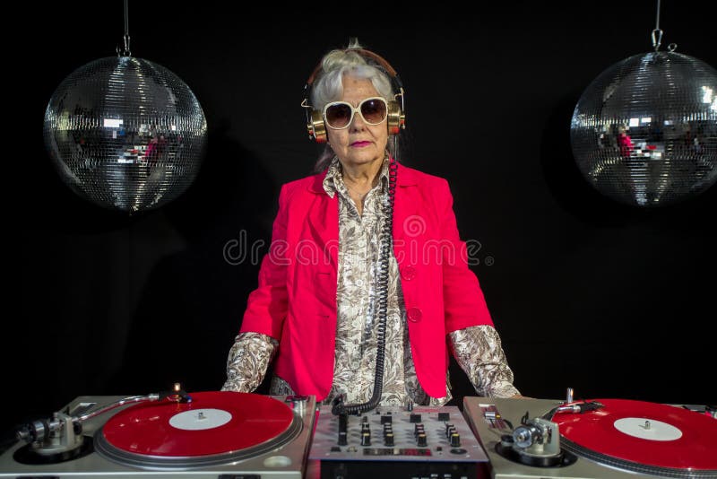 Dj grandma stock image. Image of mature, event, grandparents - 94877317