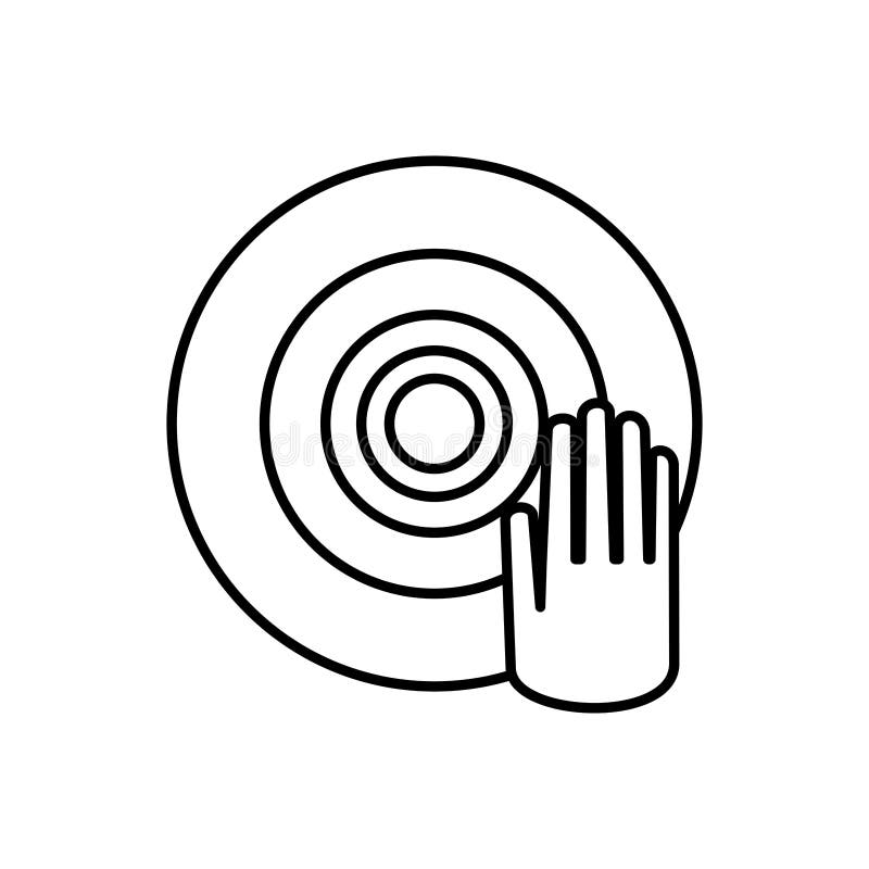 Dj Hand and Vinyl Disk Line Style Icon Stock Vector - Illustration of ...