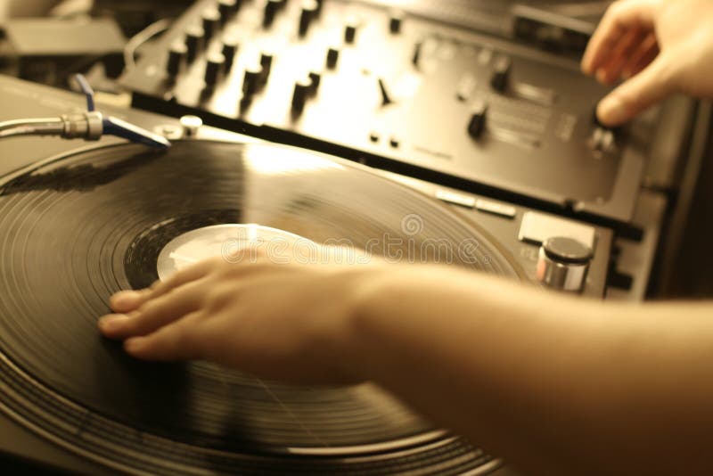Dj hands stock photo. Image of mixing, spinning, vinyls - 4100438