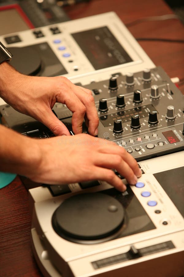 Hands of DJ Scratching Vinyl Record Stock Photo - Image of deejay ...