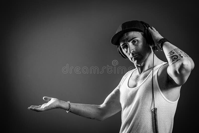DJ Header - Black and White Stock Photo - Image of festivals, vinyl ...