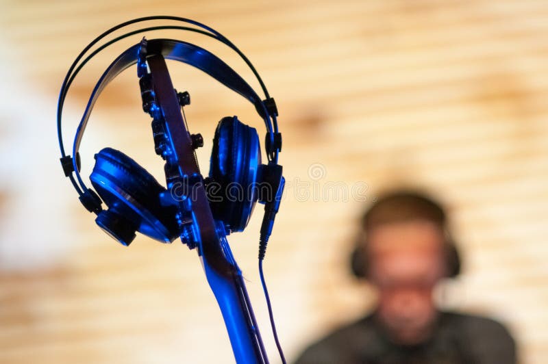 Dj Headphones on Guitar Fretboard Stock Image - Image of musical, disco ...