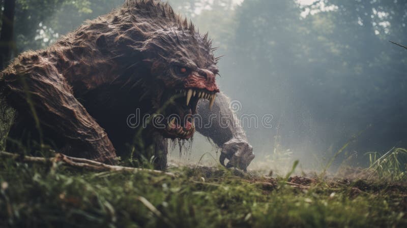 Photographically Detailed Portrait of an Angry Beast in the Wild Stock ...