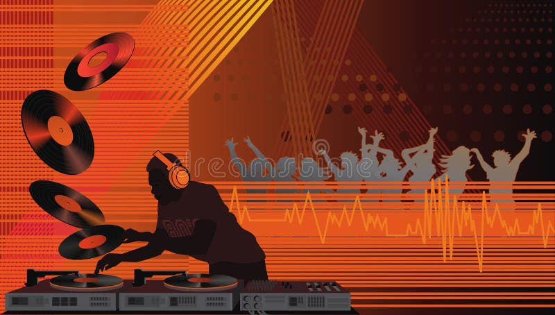 Dj in the House stock vector. Illustration of bass, crowd - 7244445