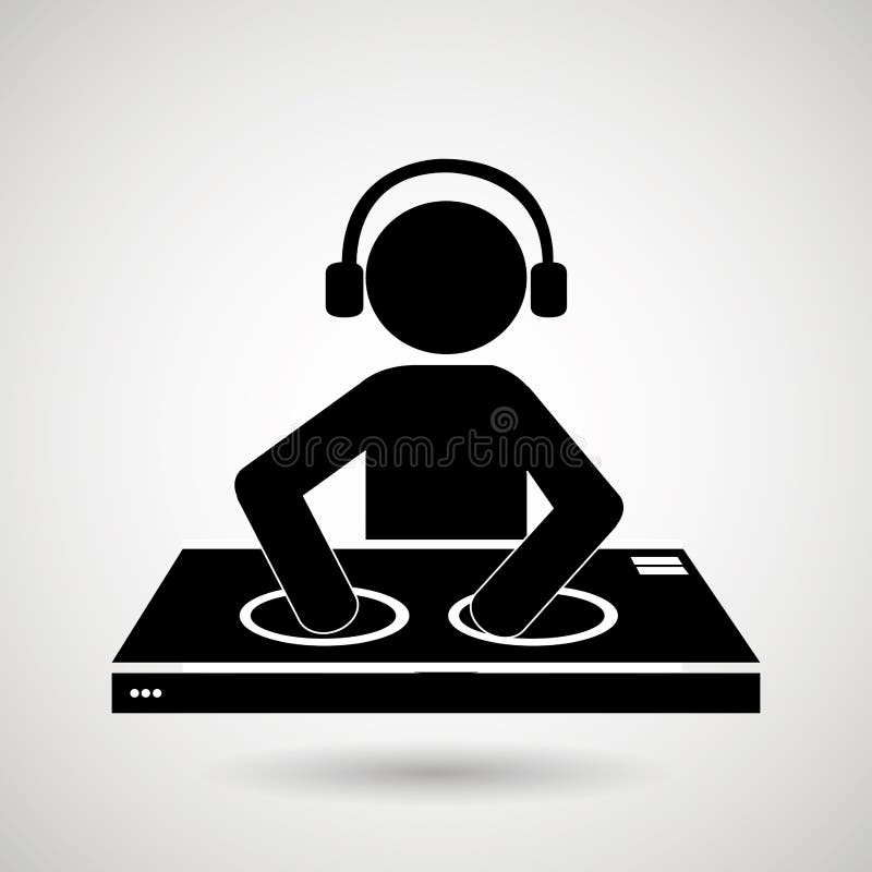 Dj icon design stock illustration. Illustration of fashion - 68126751