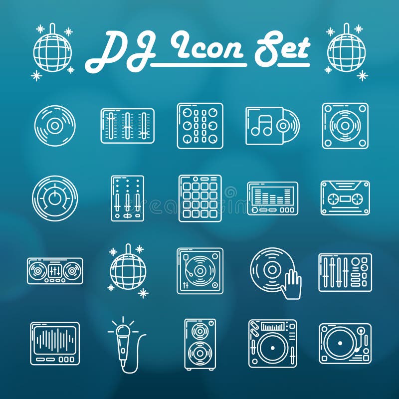 Dj Icon Set. Vector Illustration Decorative Design Stock Vector ...