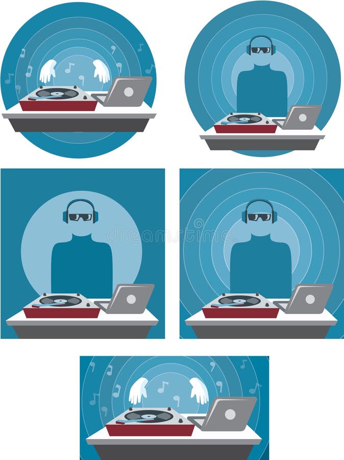 DJ Icon stock vector. Illustration of computer, disc - 38326783