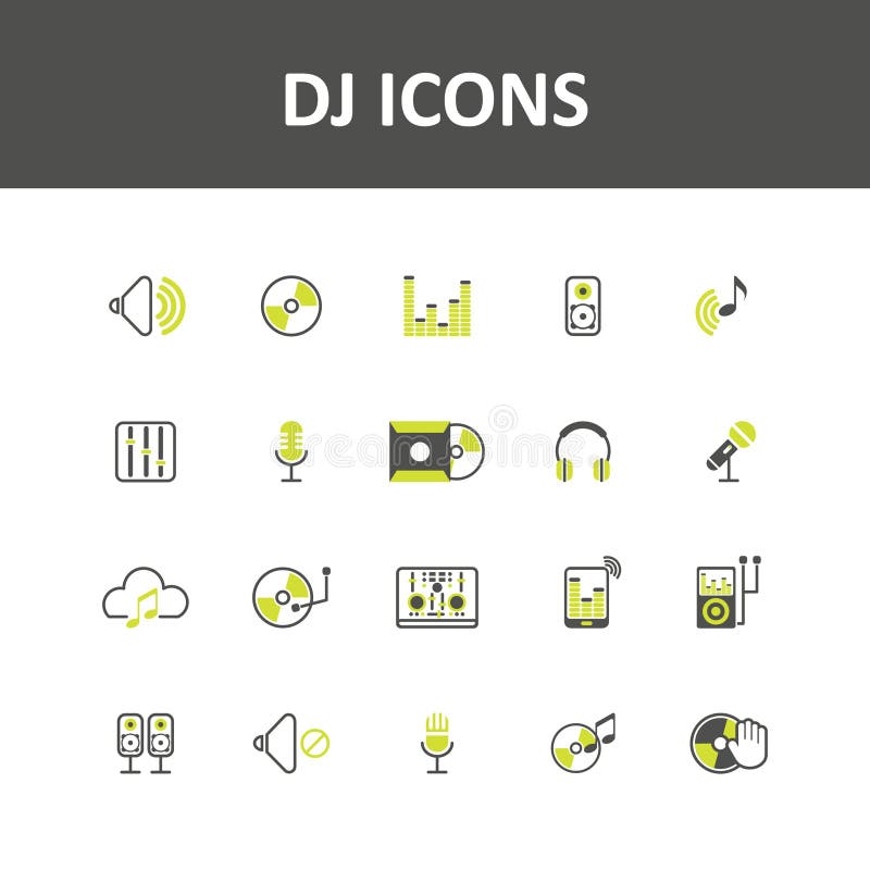 Dj Icons. Vector Illustration Decorative Design Stock Vector ...