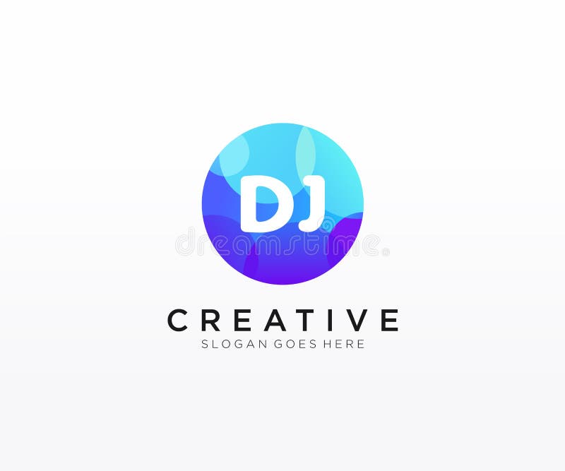 DJ Initial Logo with Colorful Circle Template Vector Stock Vector ...