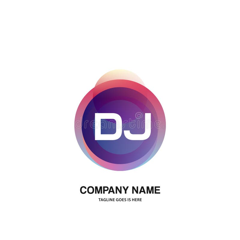 DJ Initial Logo with Colorful Circle Template Vector Stock Vector ...