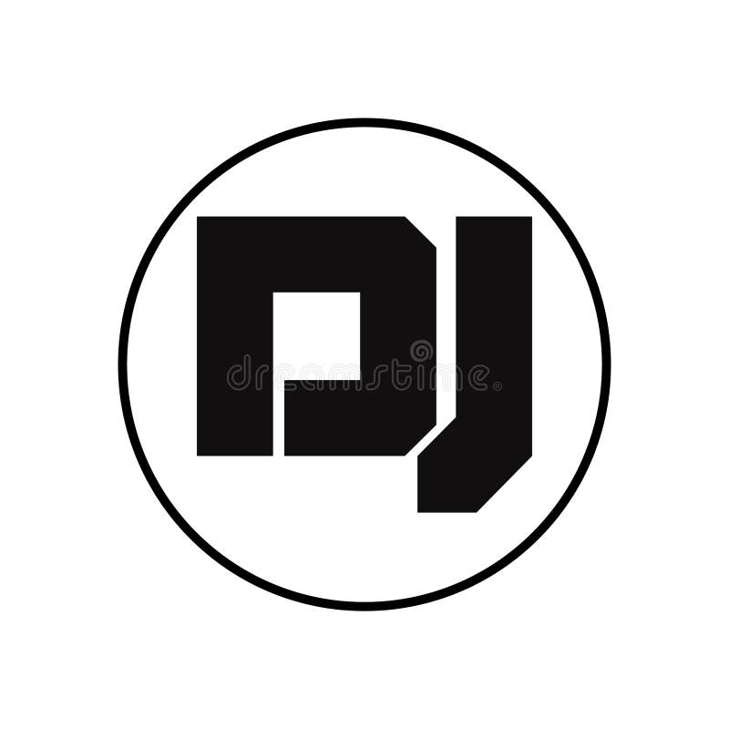DJ Letter Logo Design with Simple Style Stock Vector - Illustration of ...