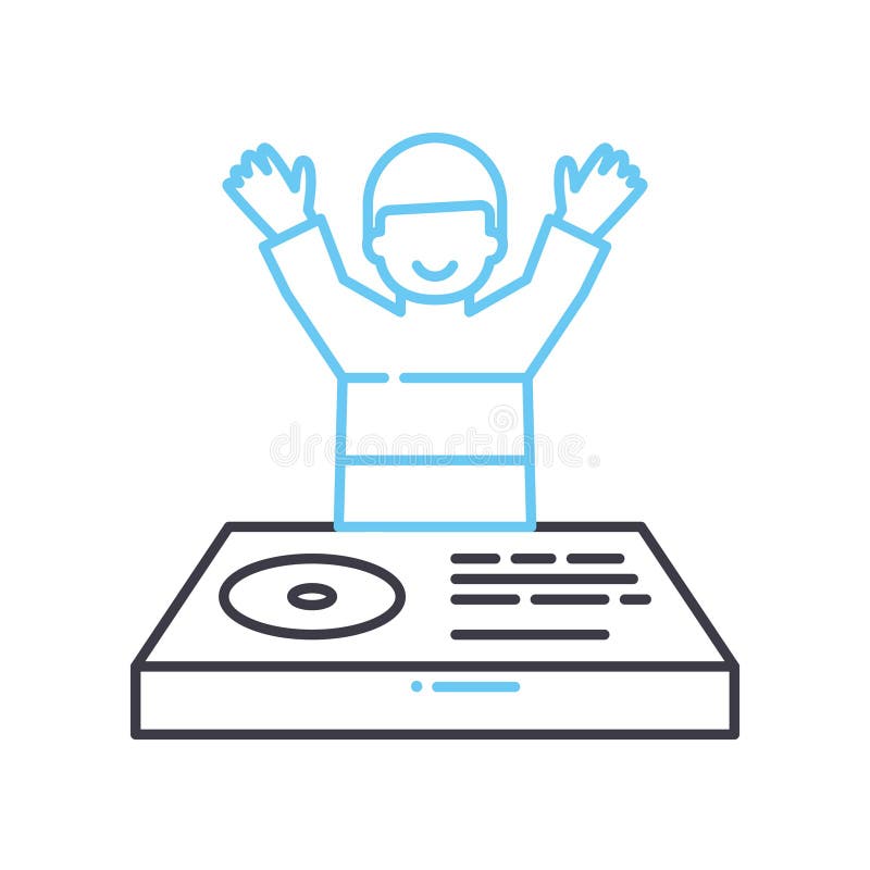 Dj Line Icon, Outline Symbol, Vector Illustration, Concept Sign Stock ...