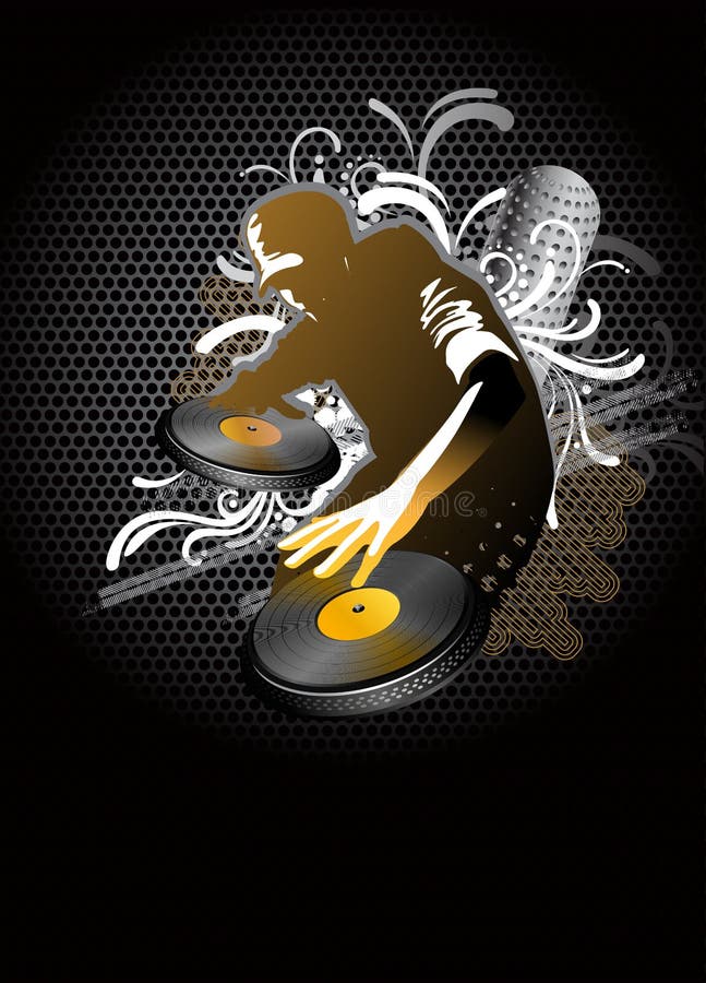 Dj mix - yellow and black stock vector. Illustration of object - 5563170