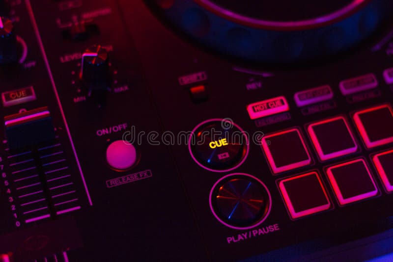 DJ Mix Studio Audio Tracks Mixing Buttons Pads Decks Mixing Console ...