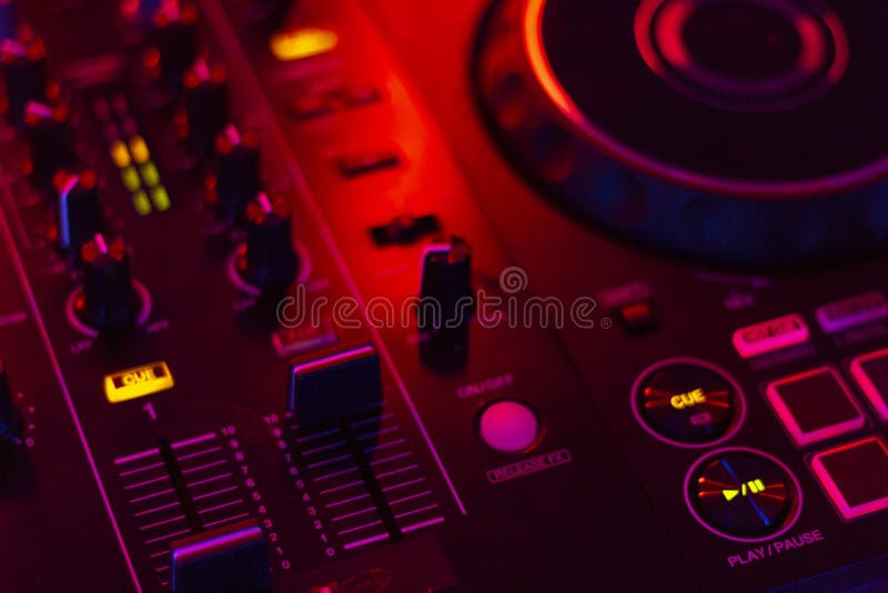 DJ Mix Studio Audio Tracks Mixing Buttons Pads Decks Mixing Console ...