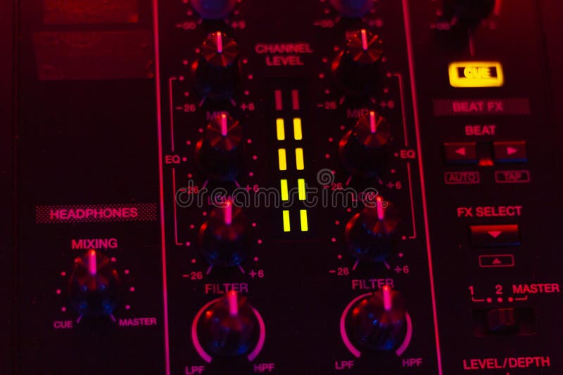 DJ Mix Studio Audio Tracks Mixing Buttons Pads Decks Mixing Console ...