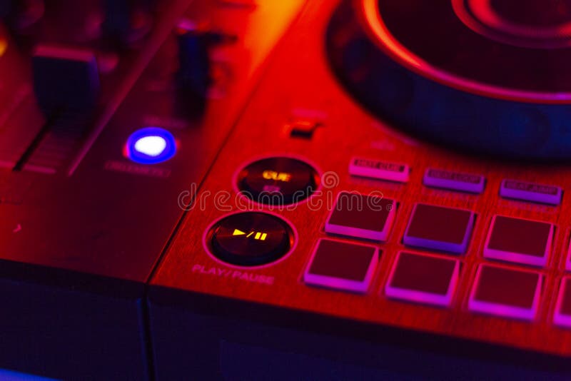 DJ Mix Studio Audio Tracks Mixing Buttons Pads Decks Mixing Console ...